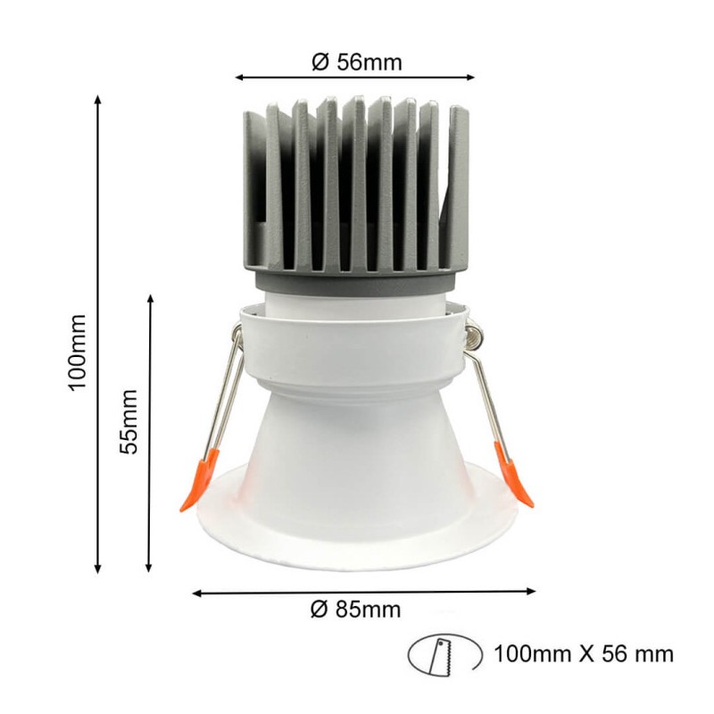 Projecteur LED rond 15W - BLANC - IRC+92 - UGR13