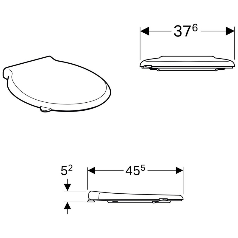 Geberit Renova Comfort WC Sitz, barrierefrei, Befestigung von oben