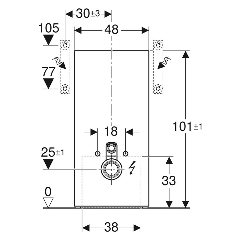 Module sanitaire Geberit Monolith Plus pour WC suspendu, 101 cm, façade ...